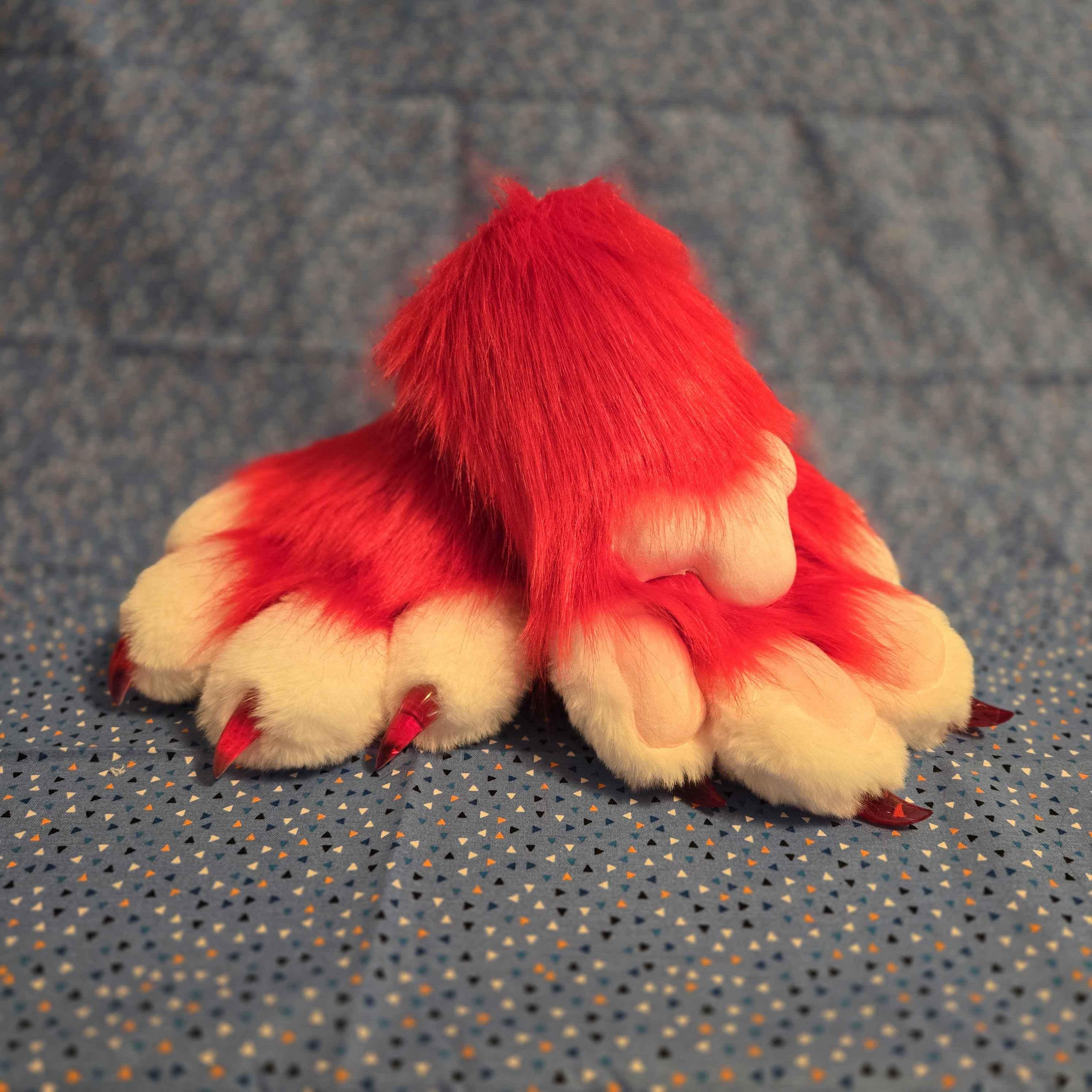 Red Furry Fursuit Paws, Cosplay Paws, Kigurumi - Etsy
