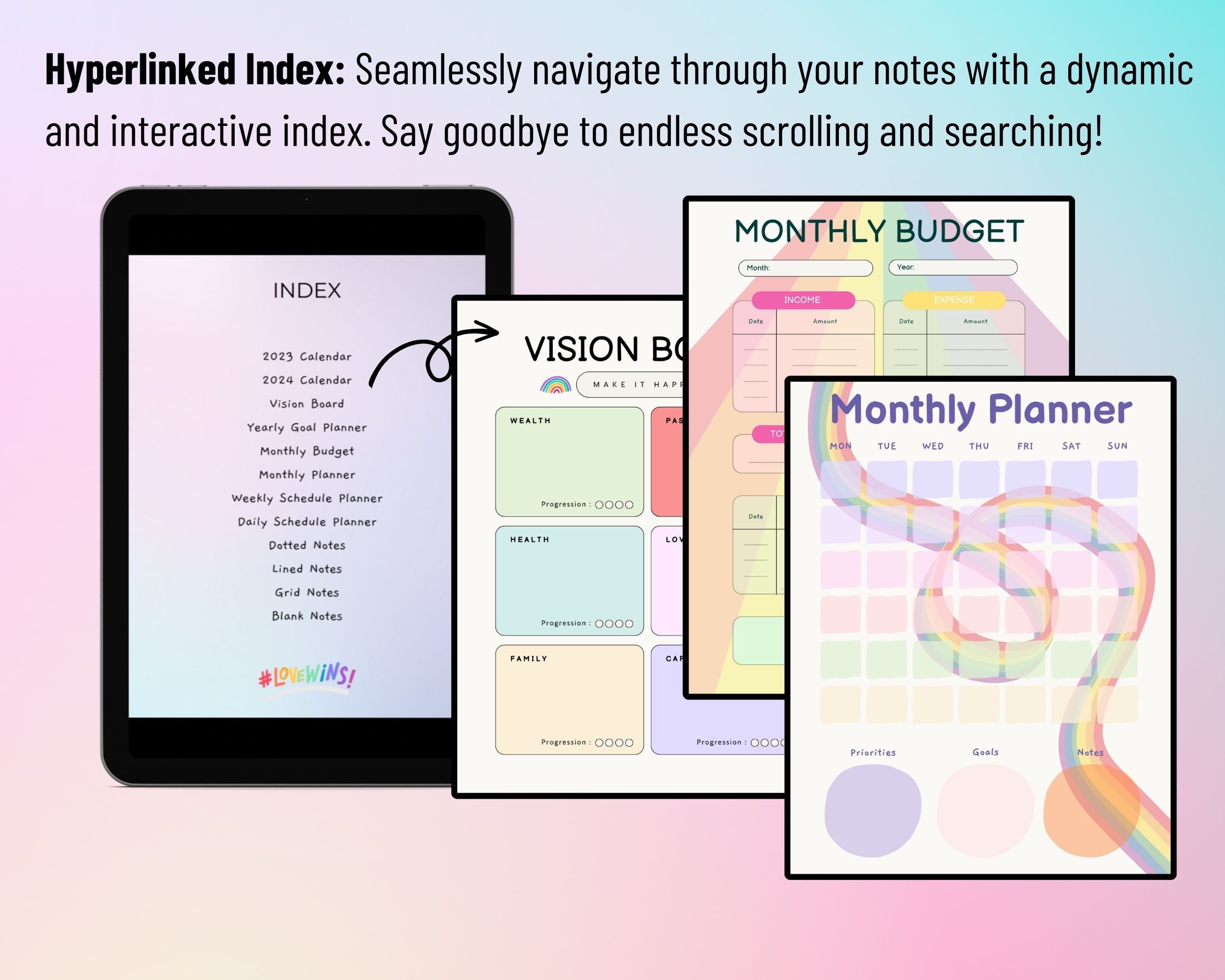 Pride Planner Goodnotes Planner Daily Digital Gay Planner iPad Planner ...