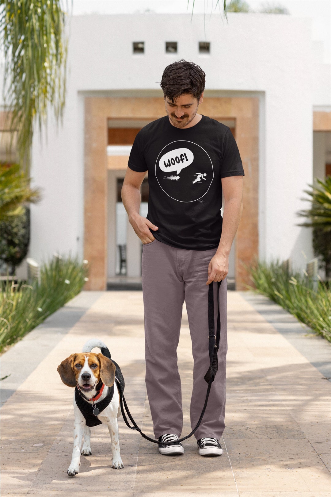Stickman Chased by Dog Funny T-shirt | Stick Figure Adventures ...