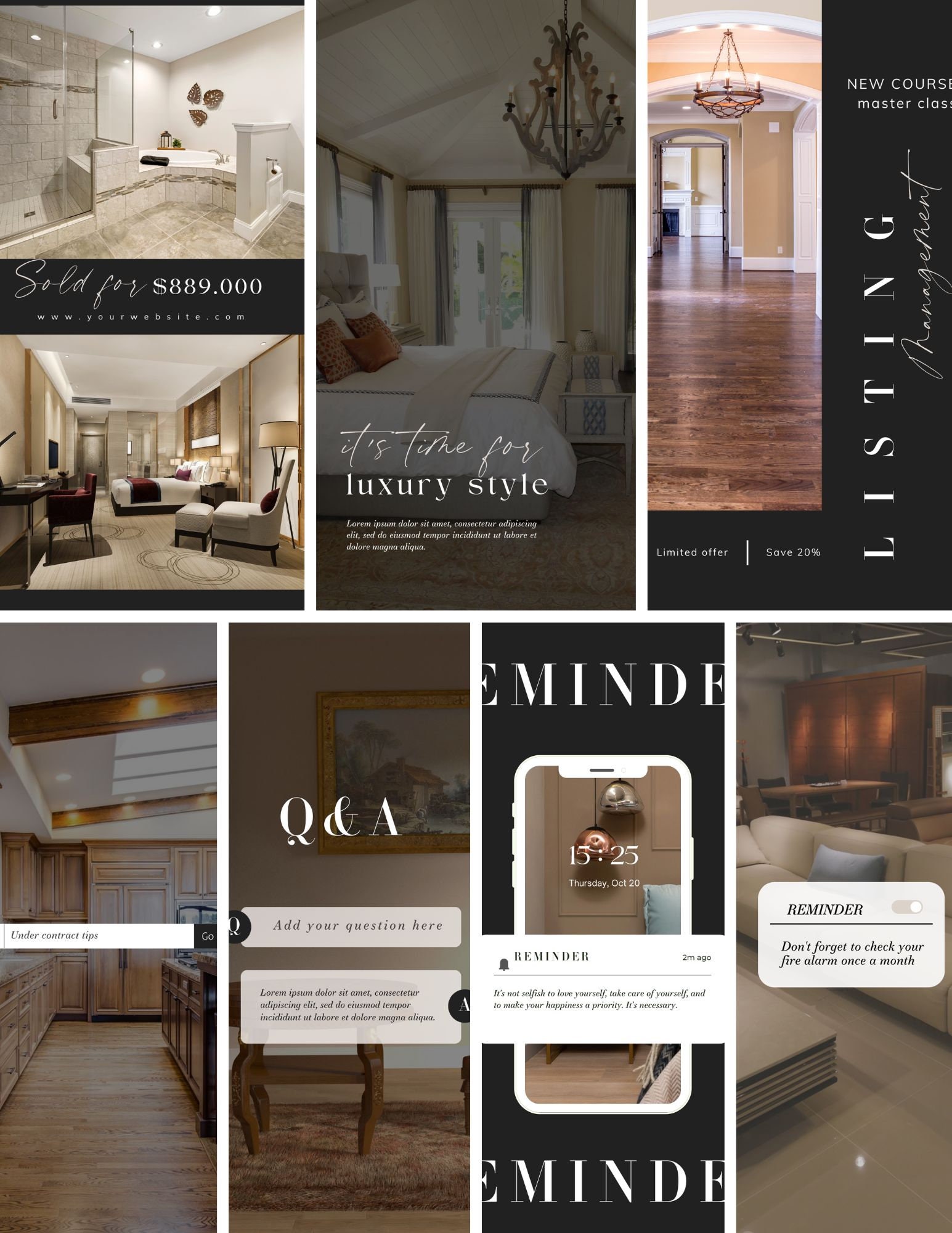 100 Luxury Real Estate IG Post + 50 Real Estate Highlights - Etsy