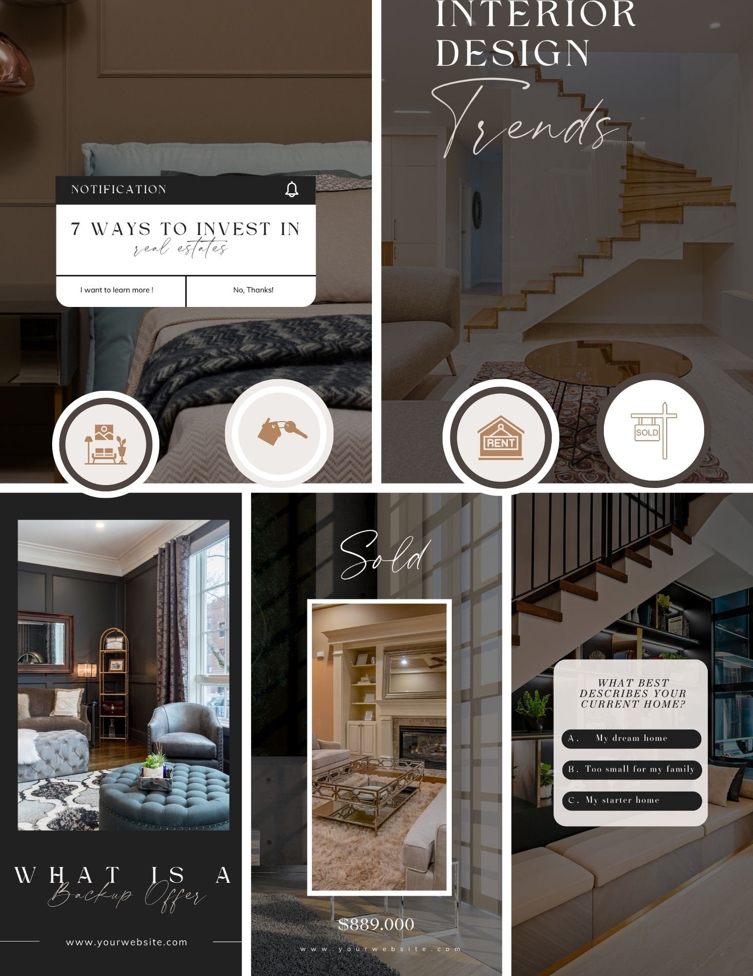 100 Luxury Real Estate IG Post + 50 Real Estate Highlights - Etsy