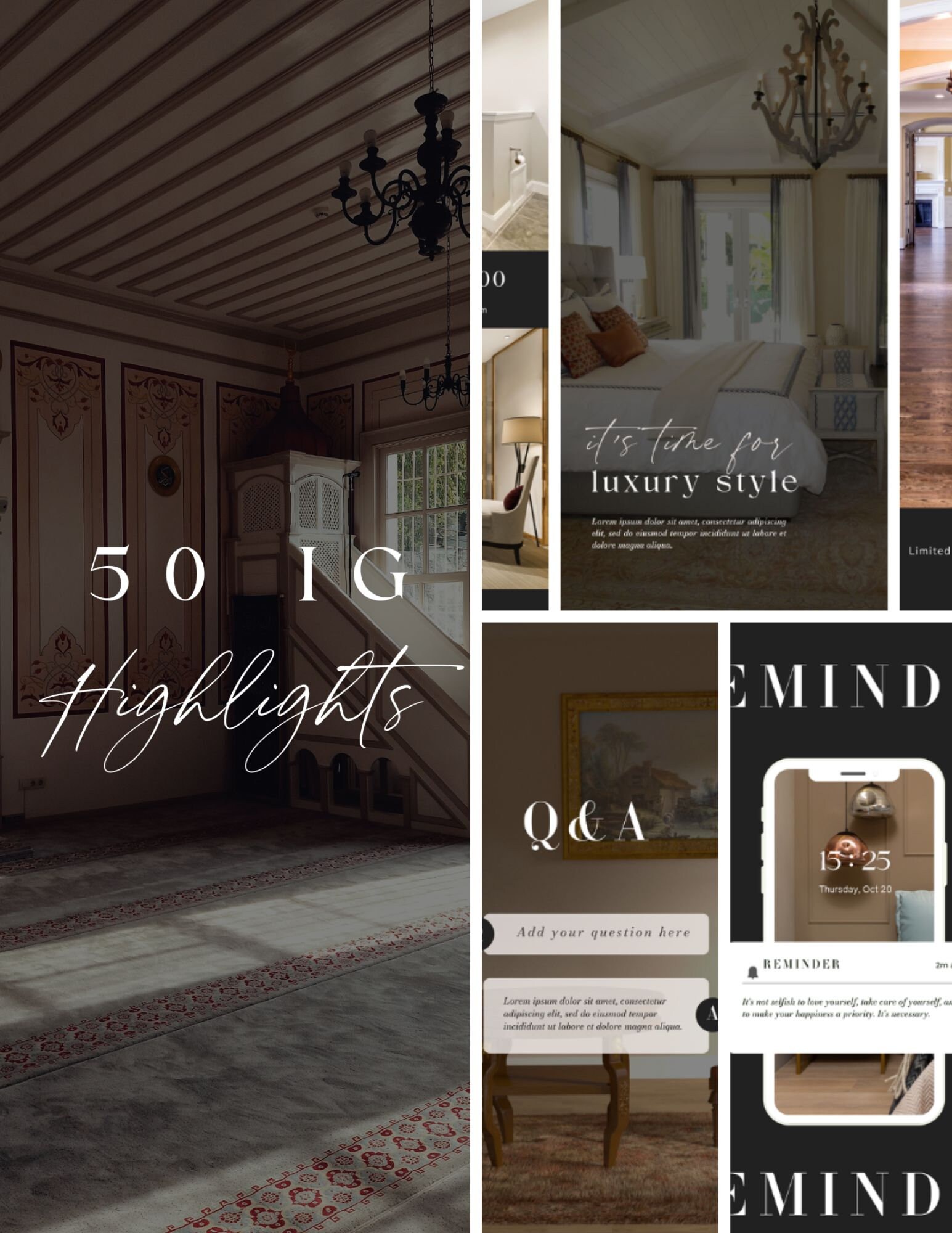 100 Luxury Real Estate IG Post + 50 Real Estate Highlights - Etsy