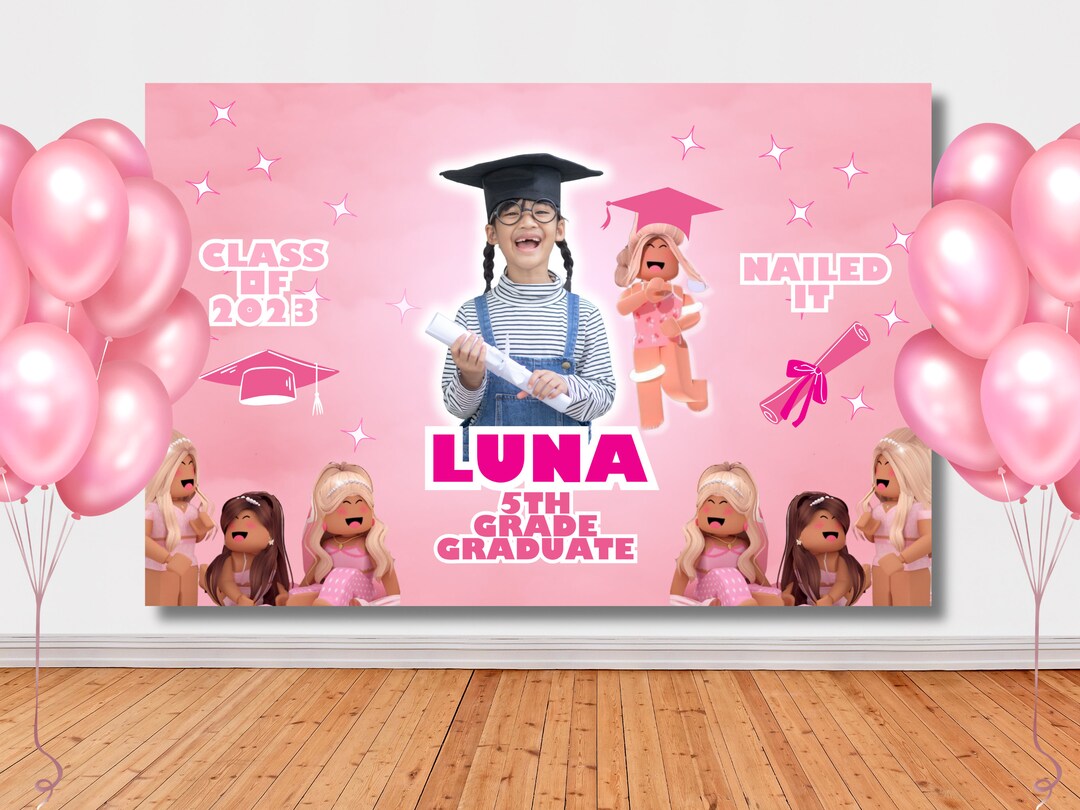Roblox Girl Graduation Banner Personalized Graduation Banner - Etsy