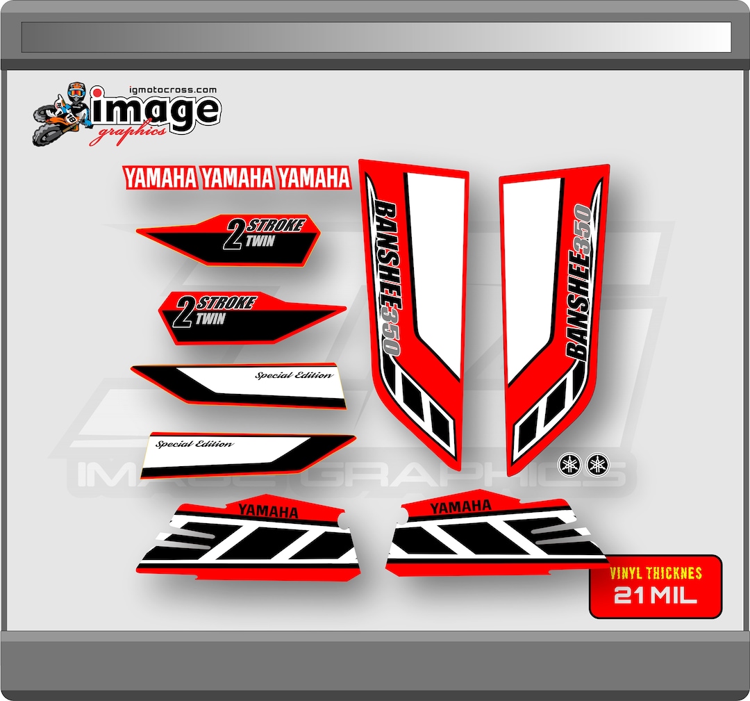 YAMAHA BANSHEE Graphics Red High Quality ,thick ,glossy. High Bond - Etsy