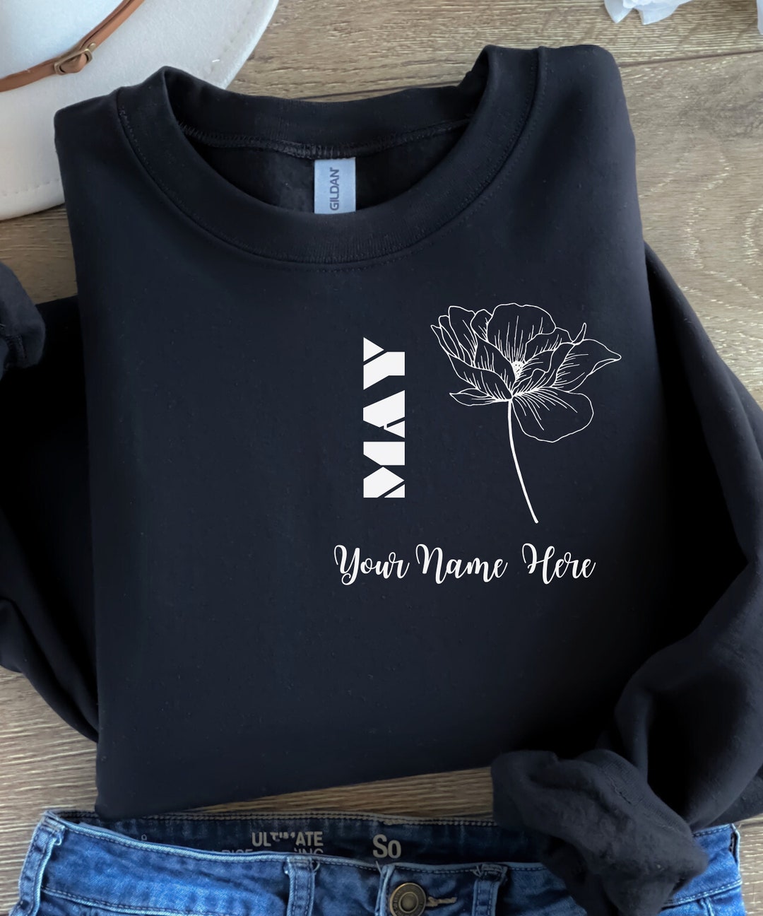 May Birthday Flower With Name Personalization - Etsy