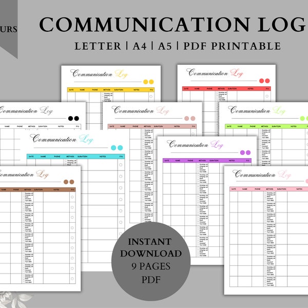 Parent Communication Log Template - Etsy