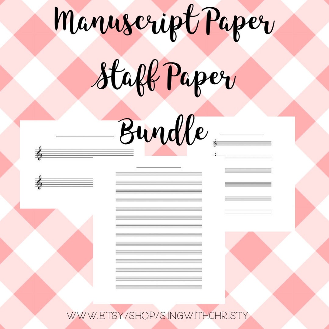 Staff Paper Manuscript Paper Bundle Printable Download - Etsy