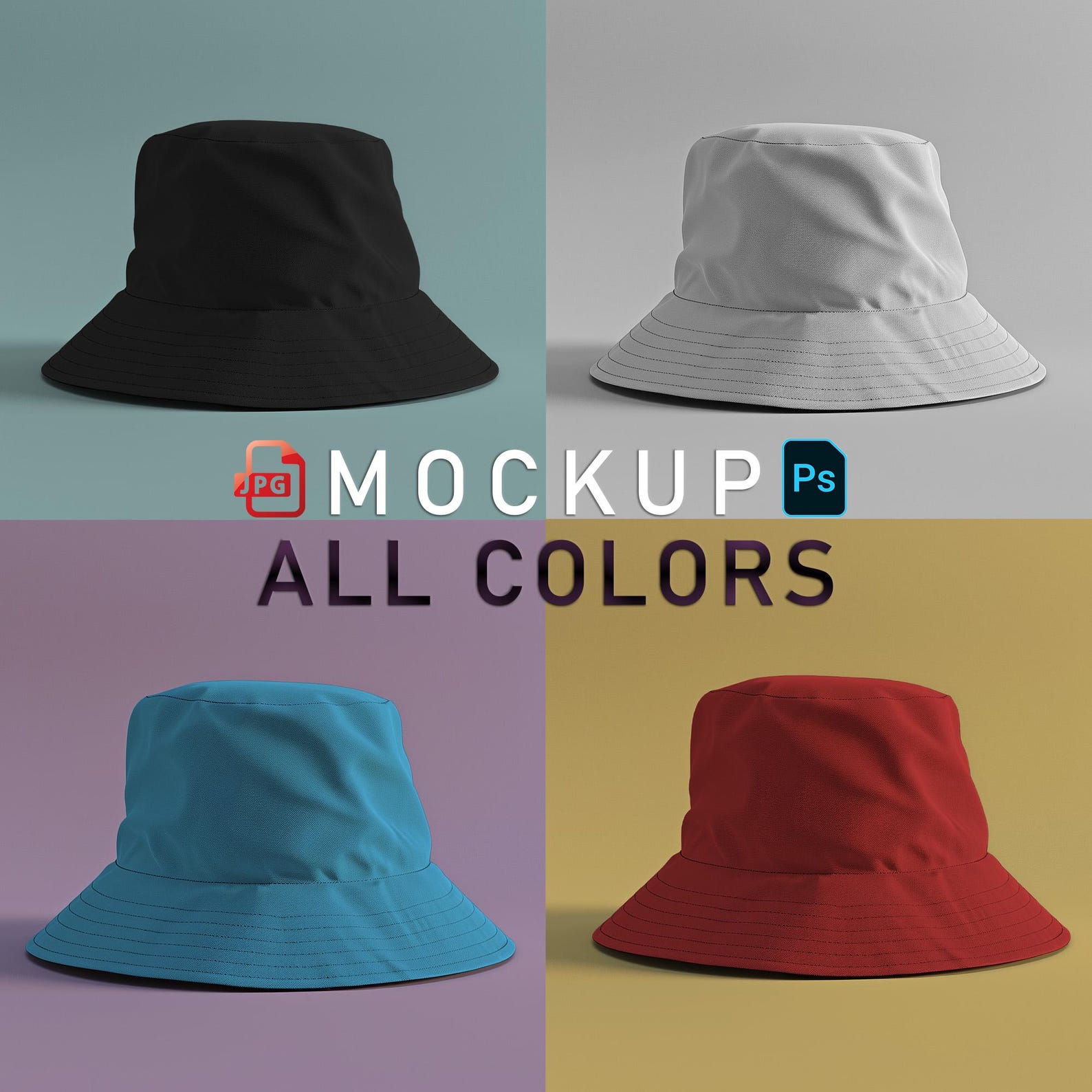 Bucket Hat Mockup | All Colors | PSD | Custom Hat Design | Fashion ...