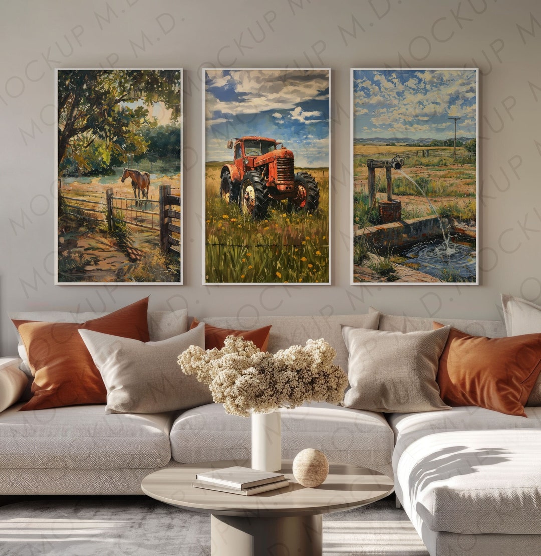 Triptych Frame Canvas Mockup Portrait JPG - Etsy
