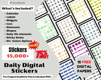 Digital Sticker Book for Goodnotes, PNG Files of Digital Stickers ...