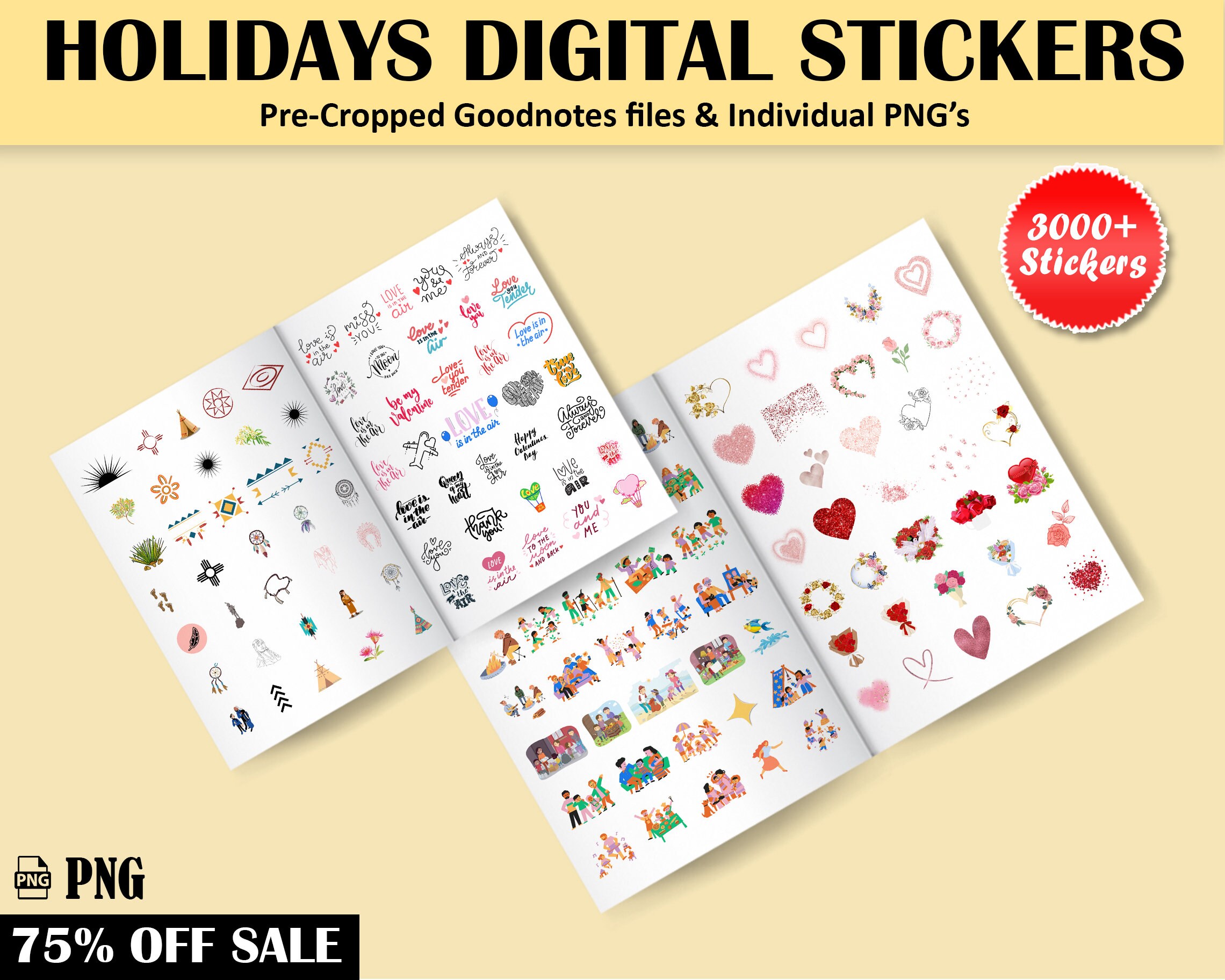Holiday Digital Stickers, Yearly Holiday Stickers, All Year Holidays ...
