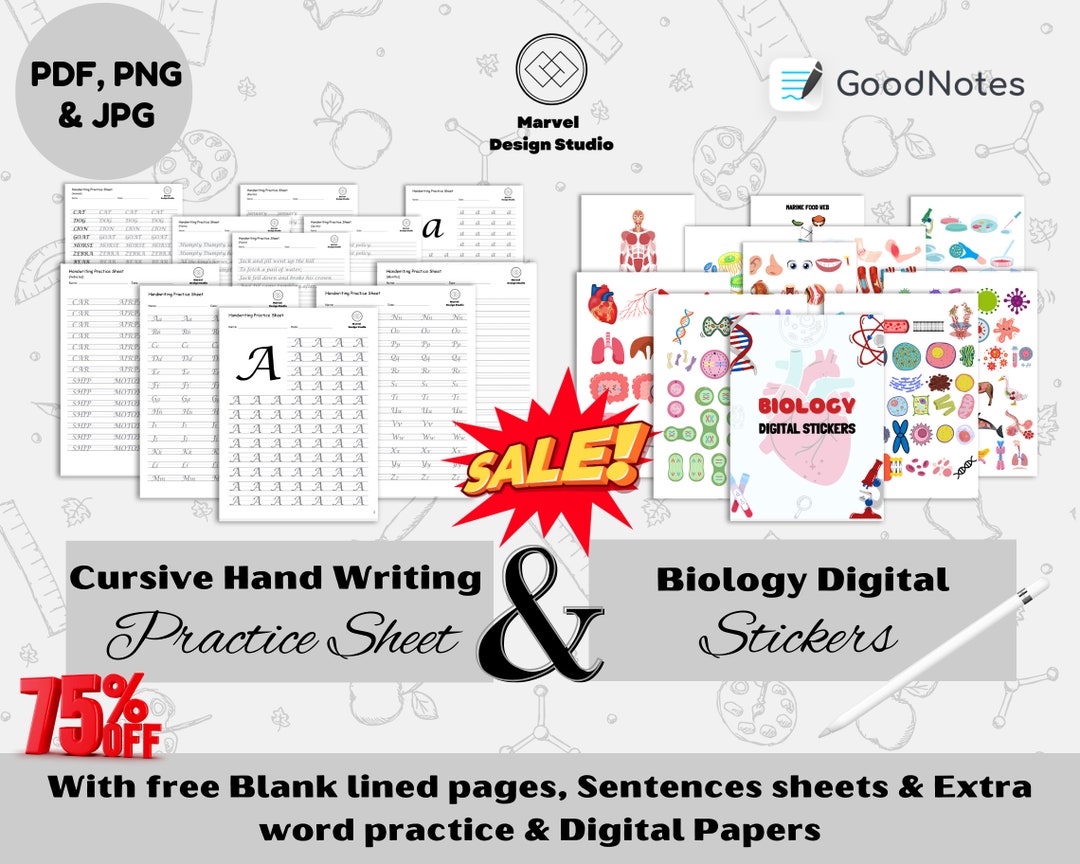 Cursive Handwriting & Digital Stickers Pre-cropped Human Body - Etsy