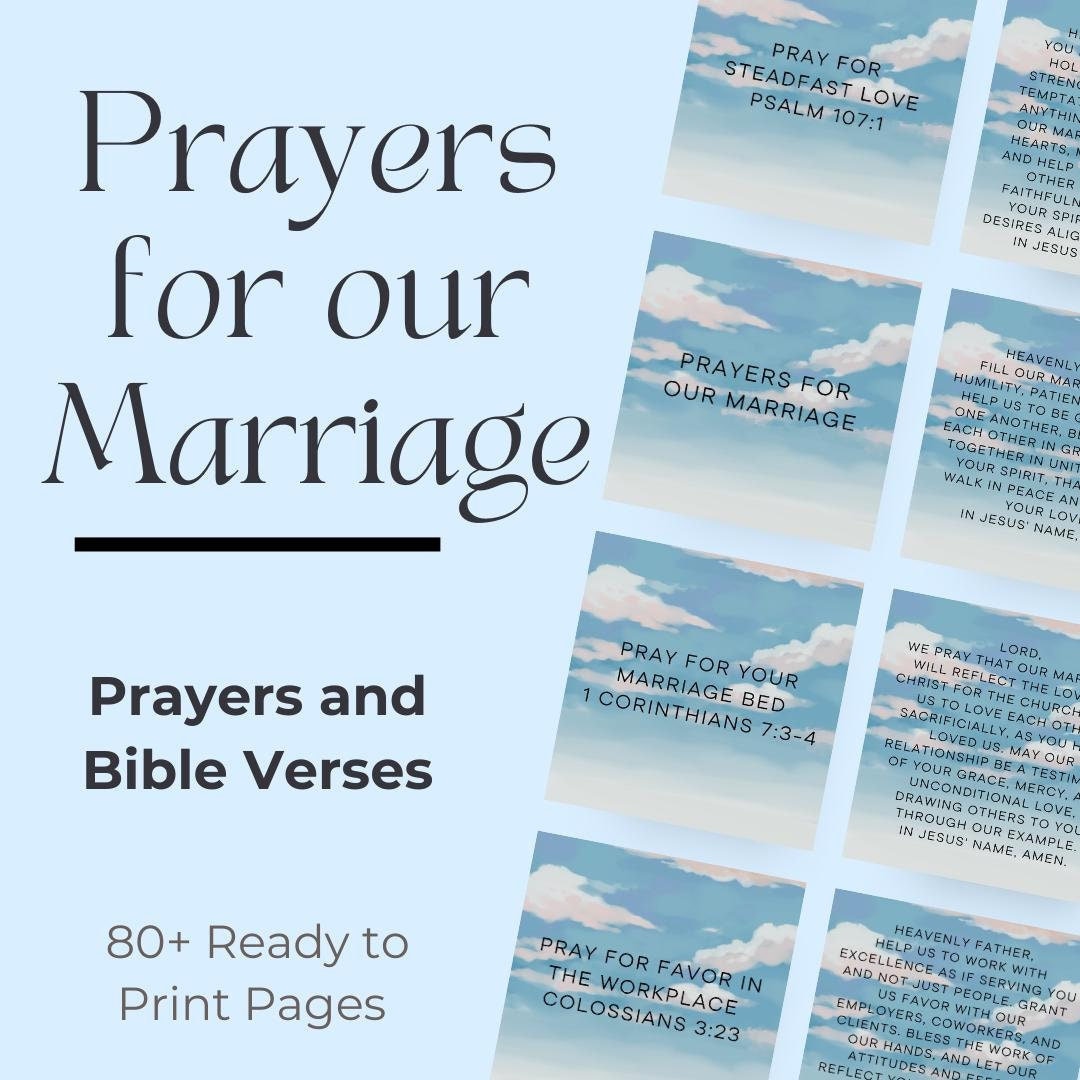 80+ Prayer and Bible Verse Cards for Marriage | Printable Marriage ...
