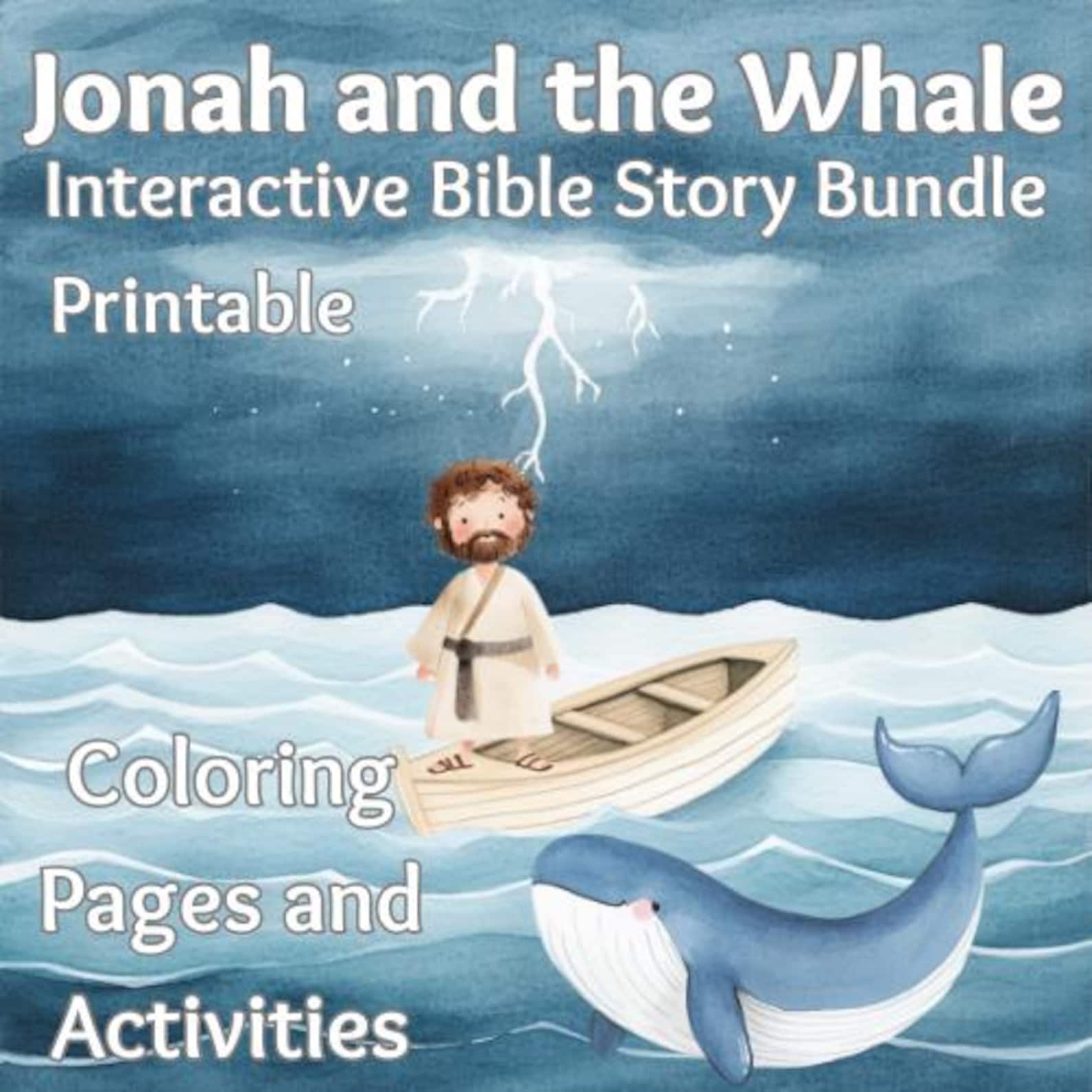 Jonah and the Whale Printable Bible Story & Craft: Sunday School Lesson ...