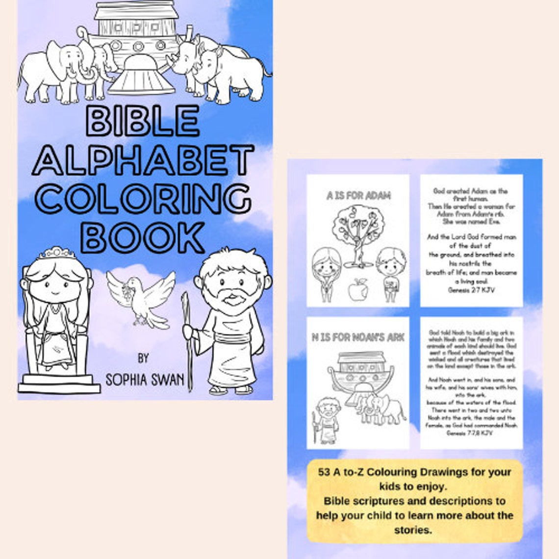 Kids Bible A-to-z Alphabet Coloring Book - Christian Coloring Book for ...