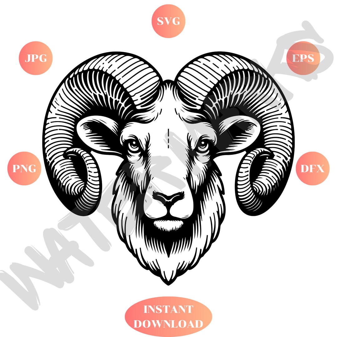 Aries Ram Astrology Zodiac Sign Instant Download Png, Jpg, Svg, Eps ...