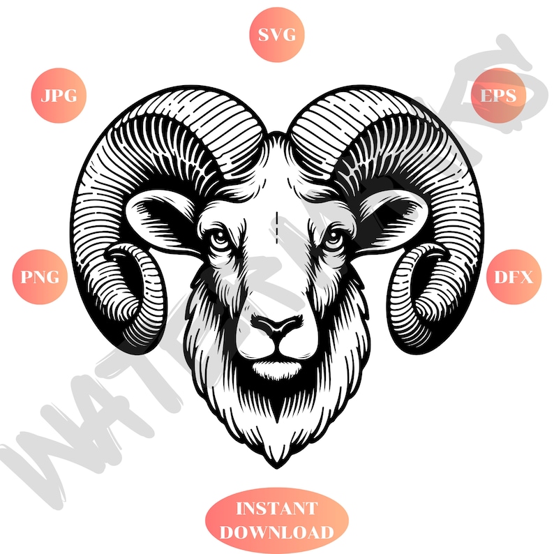 Aries Ram Astrology Zodiac Sign Instant Download Png, Jpg, Svg, Eps ...