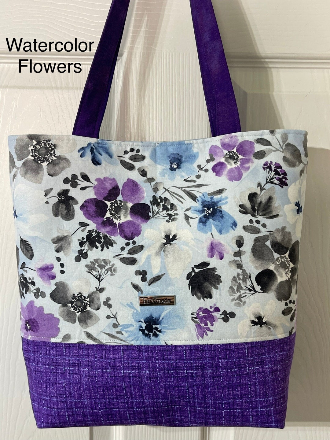 Tuesday Tote Bag - Watercolor Flowers - Etsy