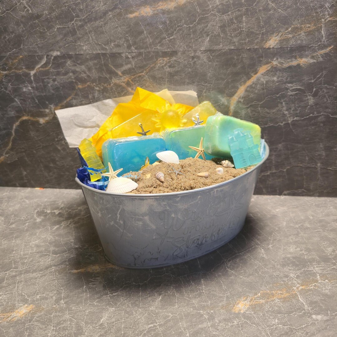 Beach Soap Gift Bucket: Ocean-themed Spa Set With Sandcastle Soaps - Etsy