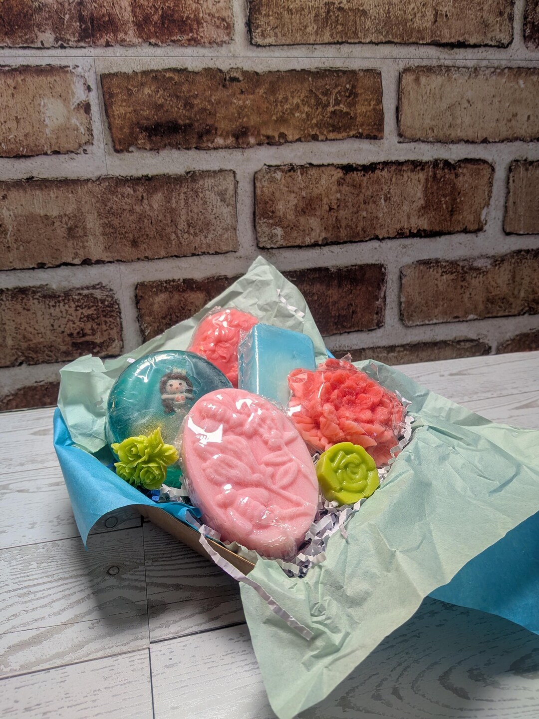 Whimsical Handmade Soap Gift Box: Floral & Character Soaps - Etsy