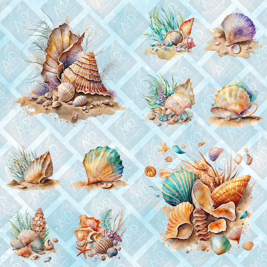 56 Pngs Watercolor Sea Life Bundle Clipart Underwater - Etsy