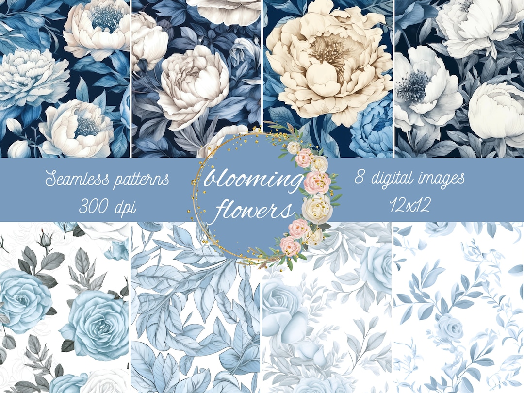 Watercolor Floral Digital Paper Seamless Patterns Design Printable ...