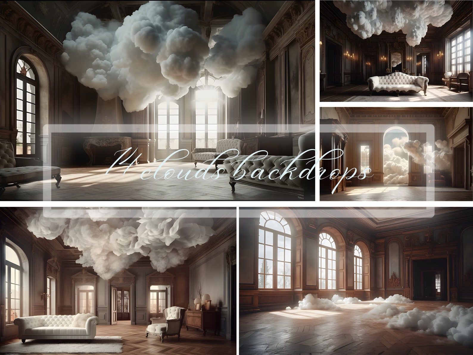 14 Clouds Digital Backdrops Maternity Backdrop Overlays Photography ...