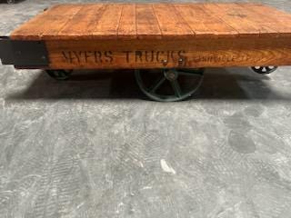 Vintage Myers Trucks Factory Cart - Solid Oak Coffee Table / Storage - Etsy