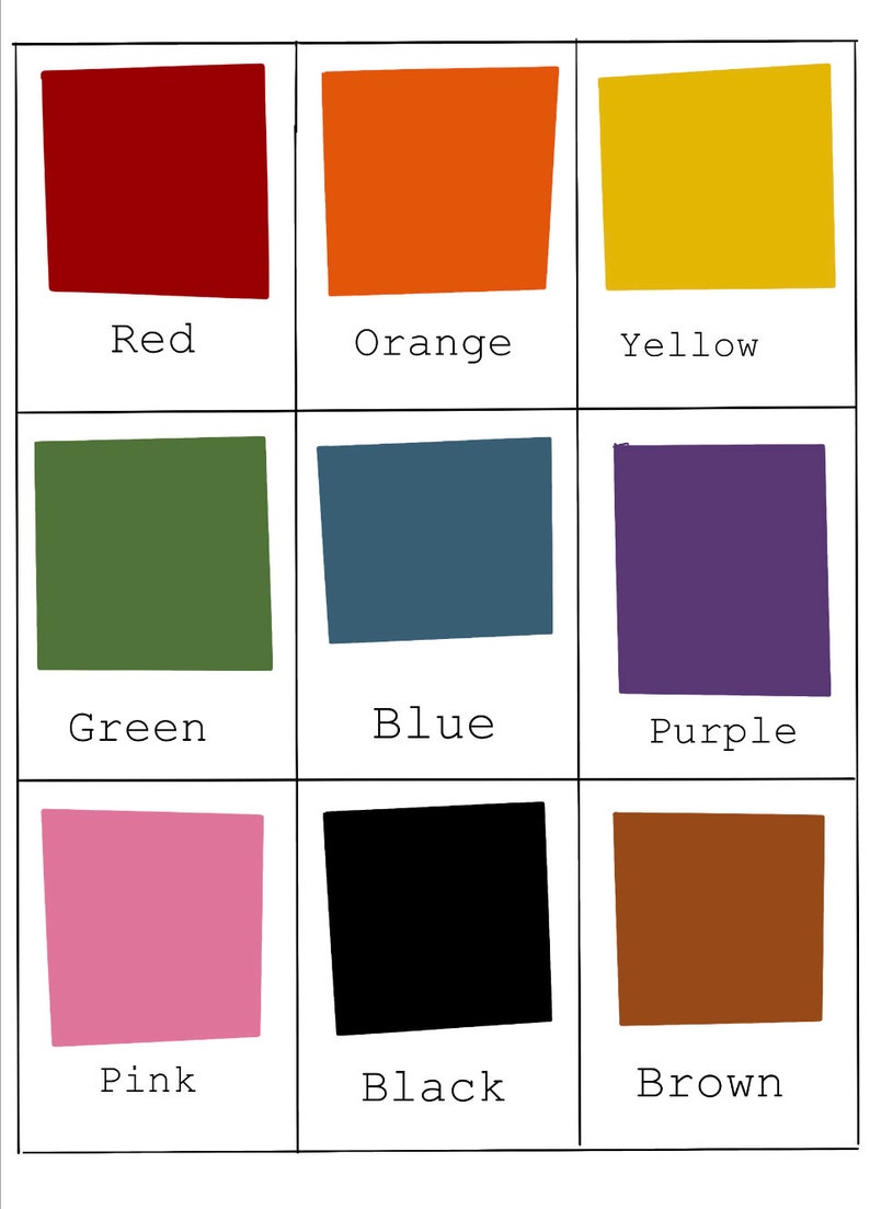 Flashcards Colors, Children’s Printable Minimalist - Etsy