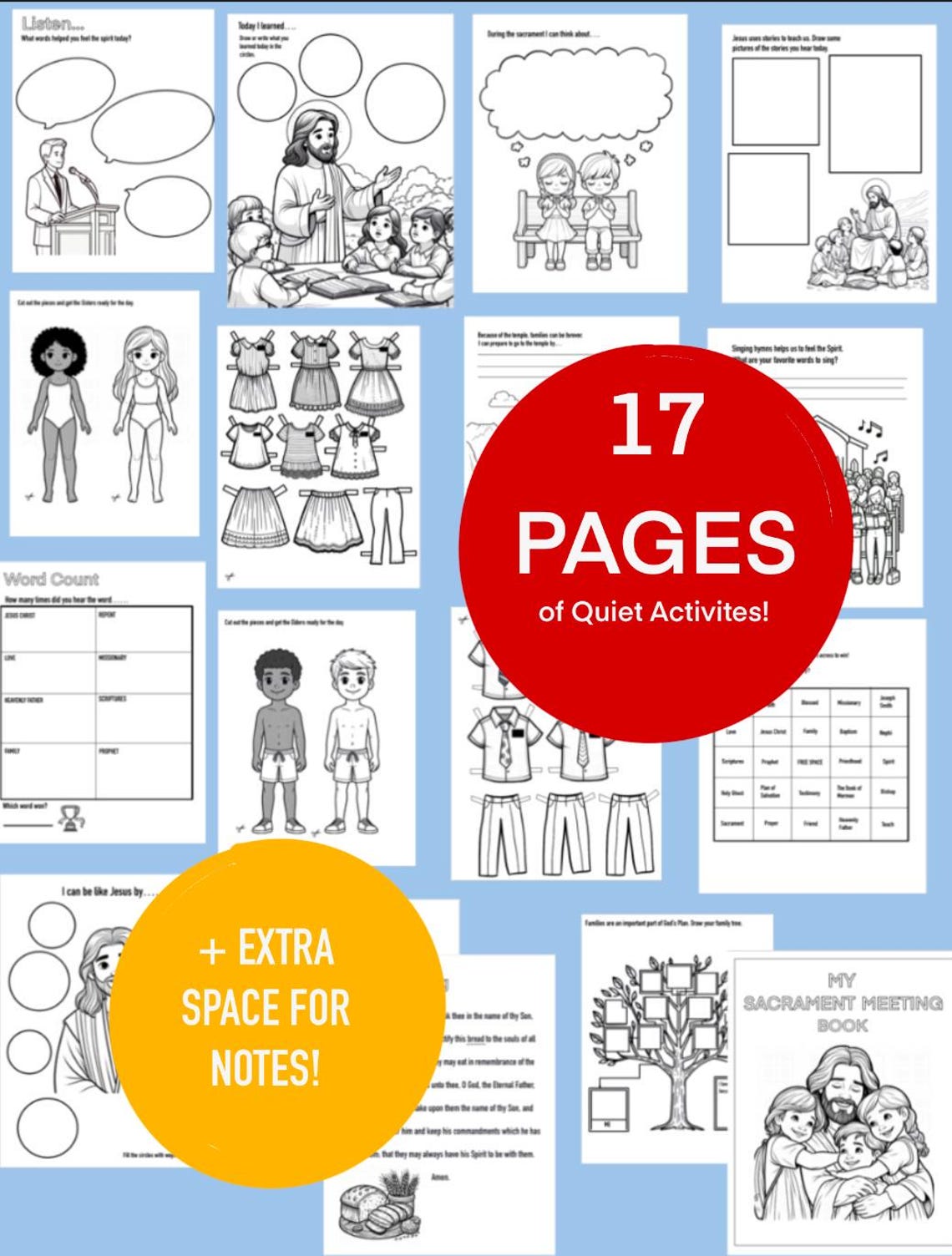Sacrament Meeting Book -quiet Activities for Church on Sunday. LDS. the ...