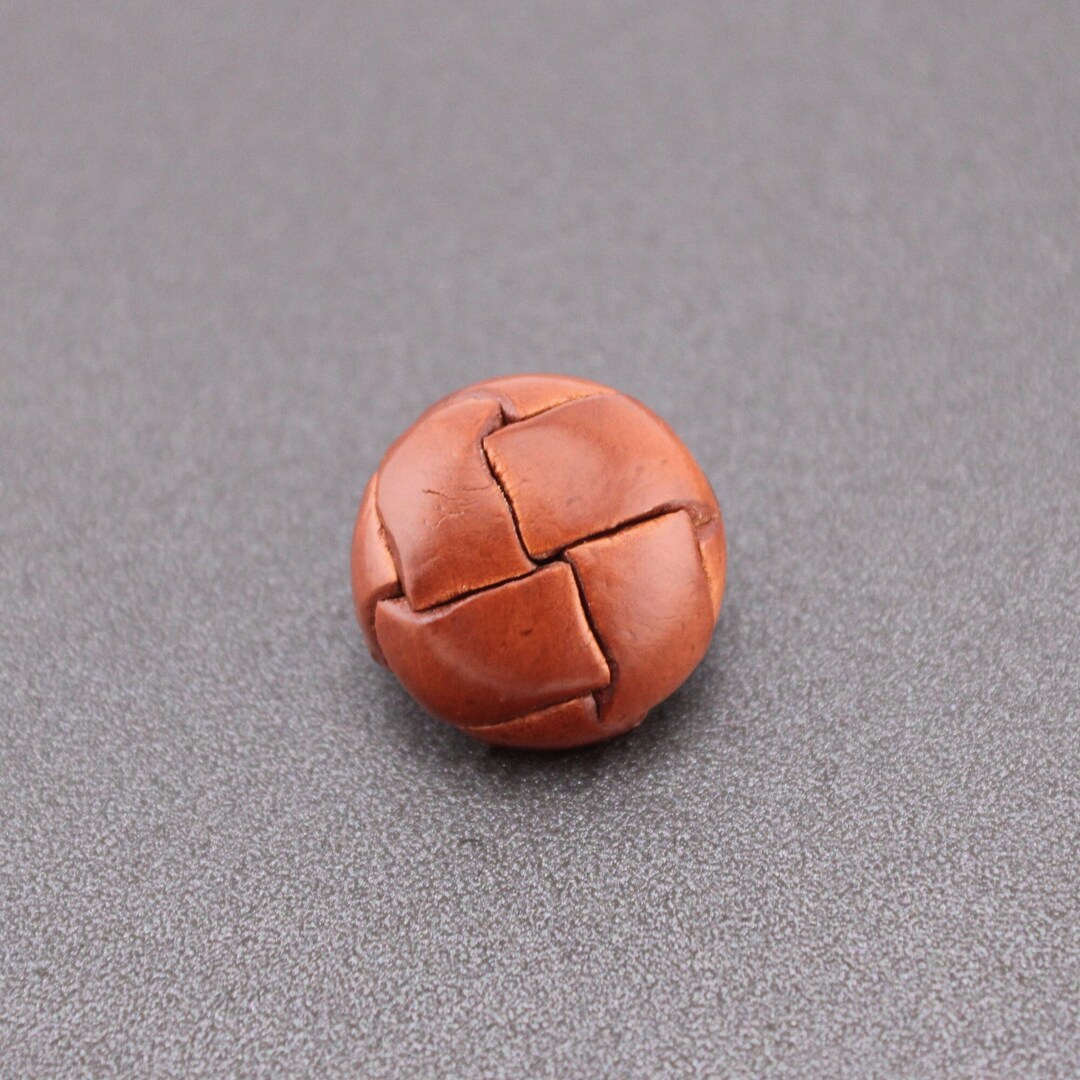 Elegant Genuine Leather Buttons Ball Brown Vintage Button for Sewing ...