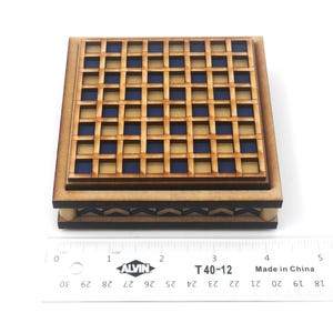 Mini Chess Set: Gold and Blue, Arrowweave Pattern, Laser Cut and ...