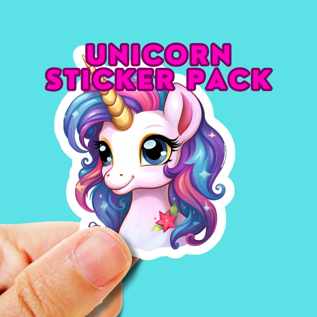 Magical Unicorn Stickers - Set of 4 | Cute Rainbow Unicorn Decals for ...