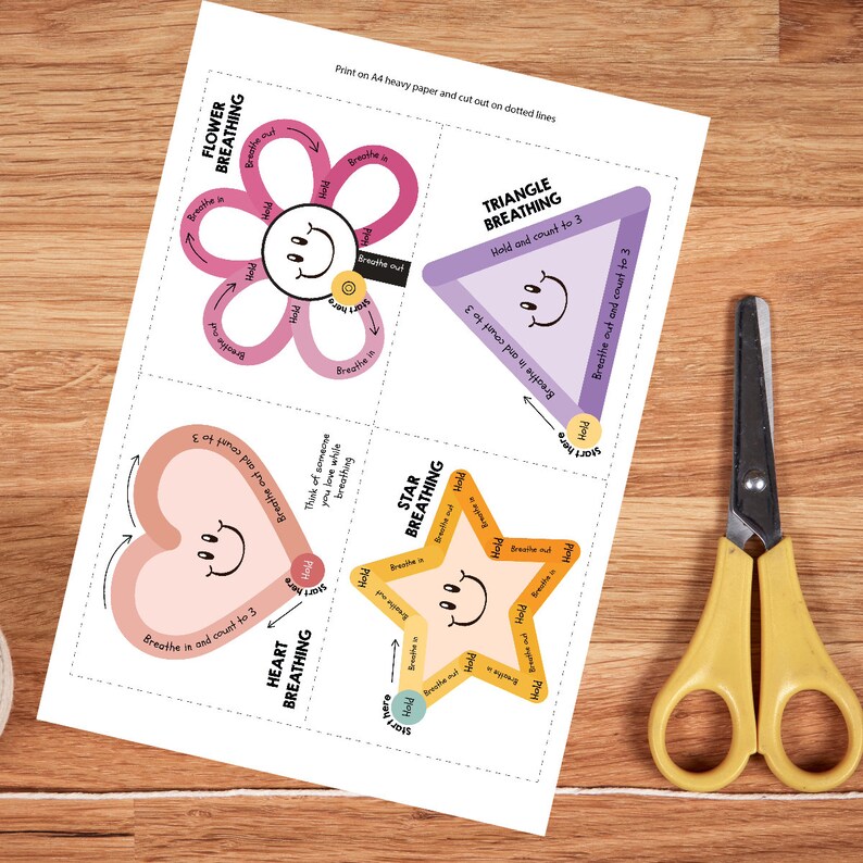 Mindfulness Breathing Exercises Activities for Kids, Breathing Cards ...