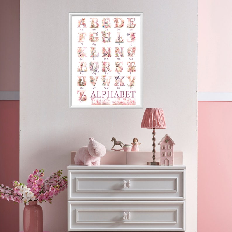 Watercolor Alphabet Chart, A1 & A2 Size ABC Poster, Whimsical Abc ...
