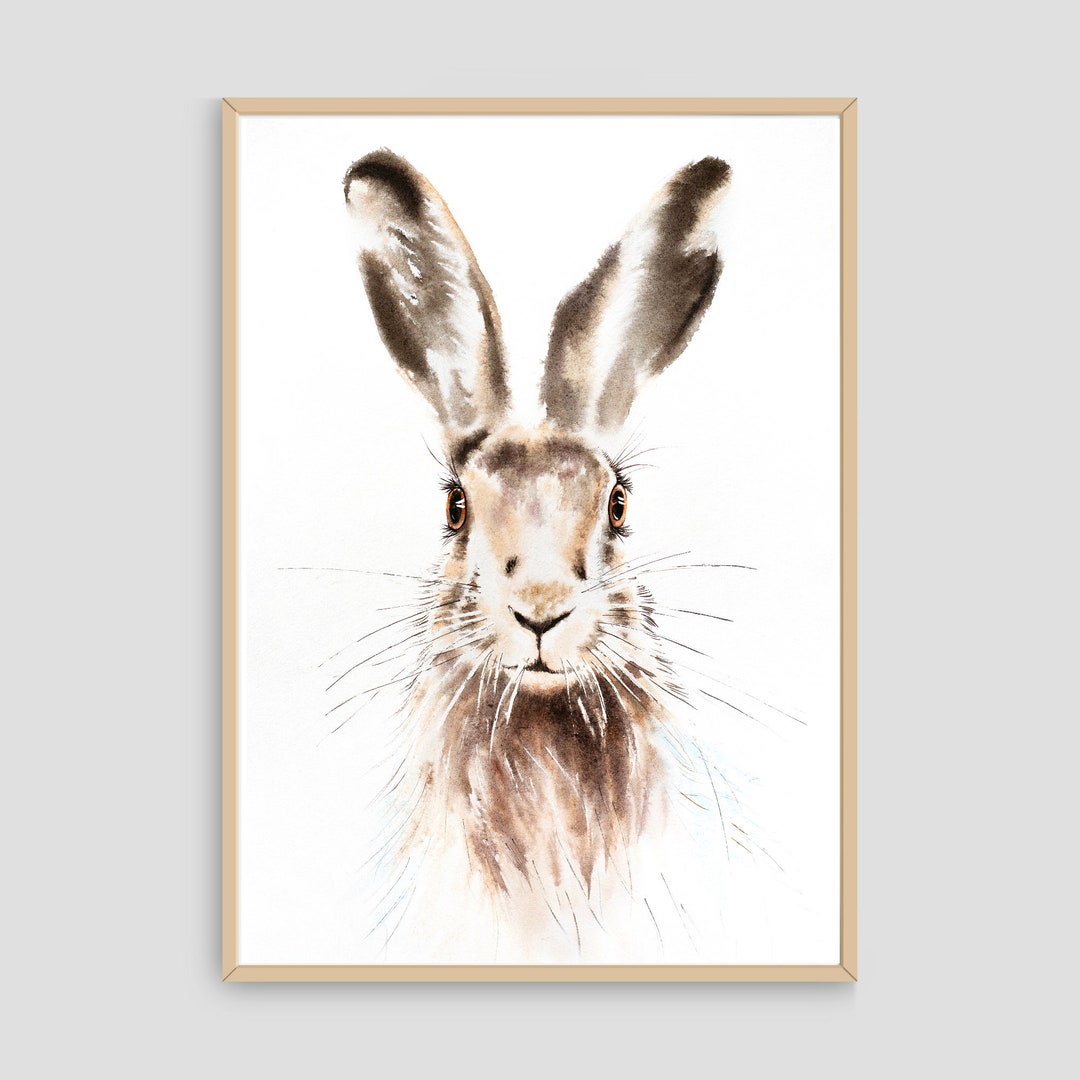 Rabbit Watercolor Digital Download Print, Rabbit Watercolor Print ...