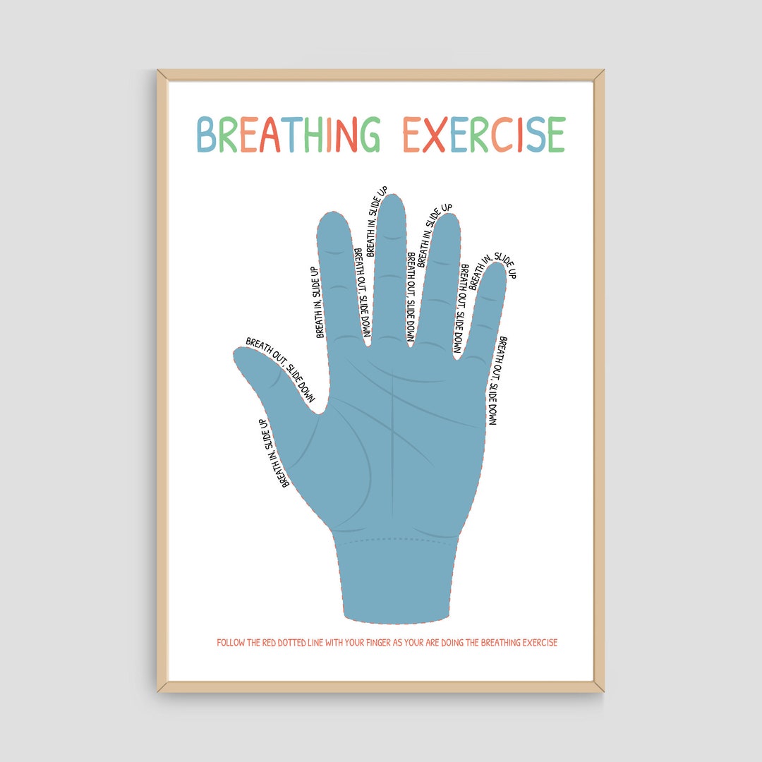 Finger Tracing Breathing Exercise Poster Calming Techniques - Etsy ...