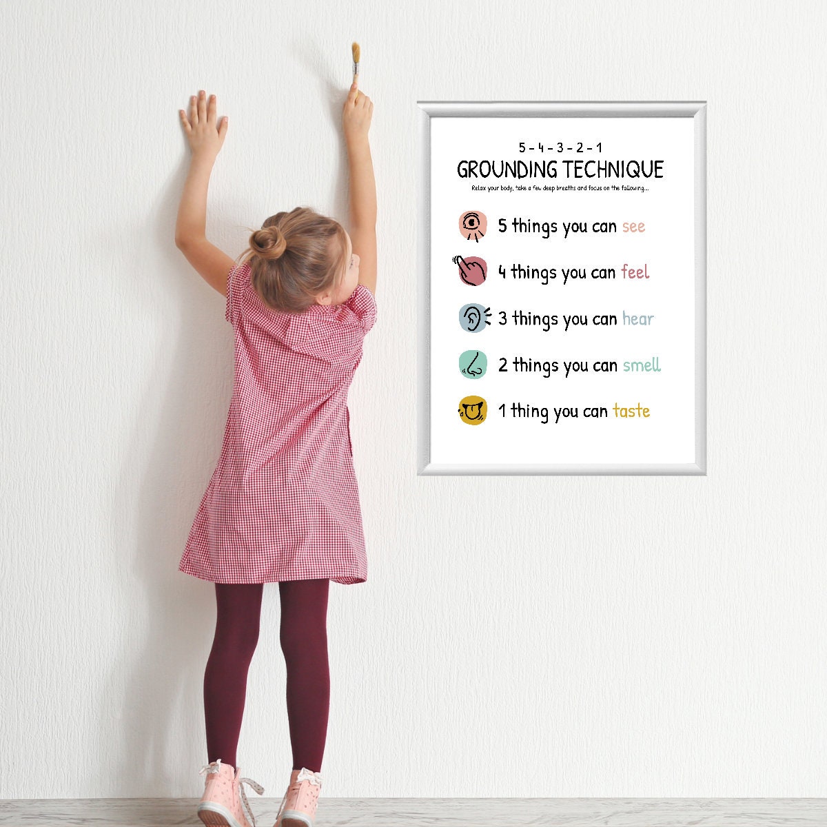 Grounding Technique Poster, Coping Skills, Anxiety Help Poster, Mental ...