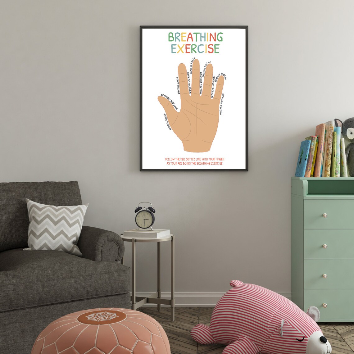 Finger Tracing Breathing Exercise Poster, Calming Techniques ...