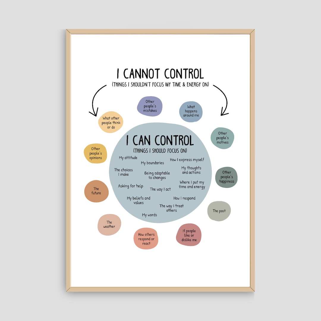 Things I Can Control Poster What I Can and Cannot Control - Etsy Australia