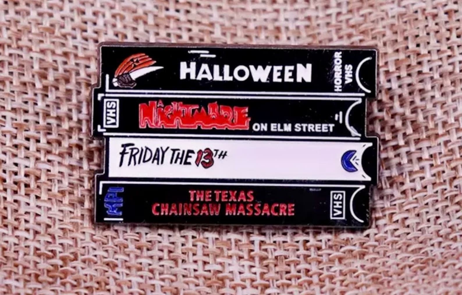 Retro VHS Horror Movies Stack Enamel Pin / Lapel Pin / Brooch - Etsy