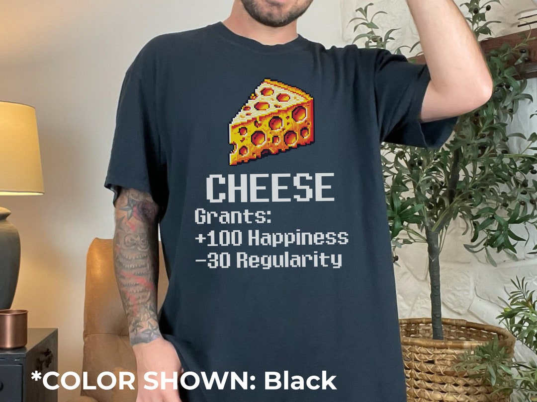 Funny Gamer Cheese Lover UNISEX Shirt, Gaming Stats, Video Gamer Gift ...