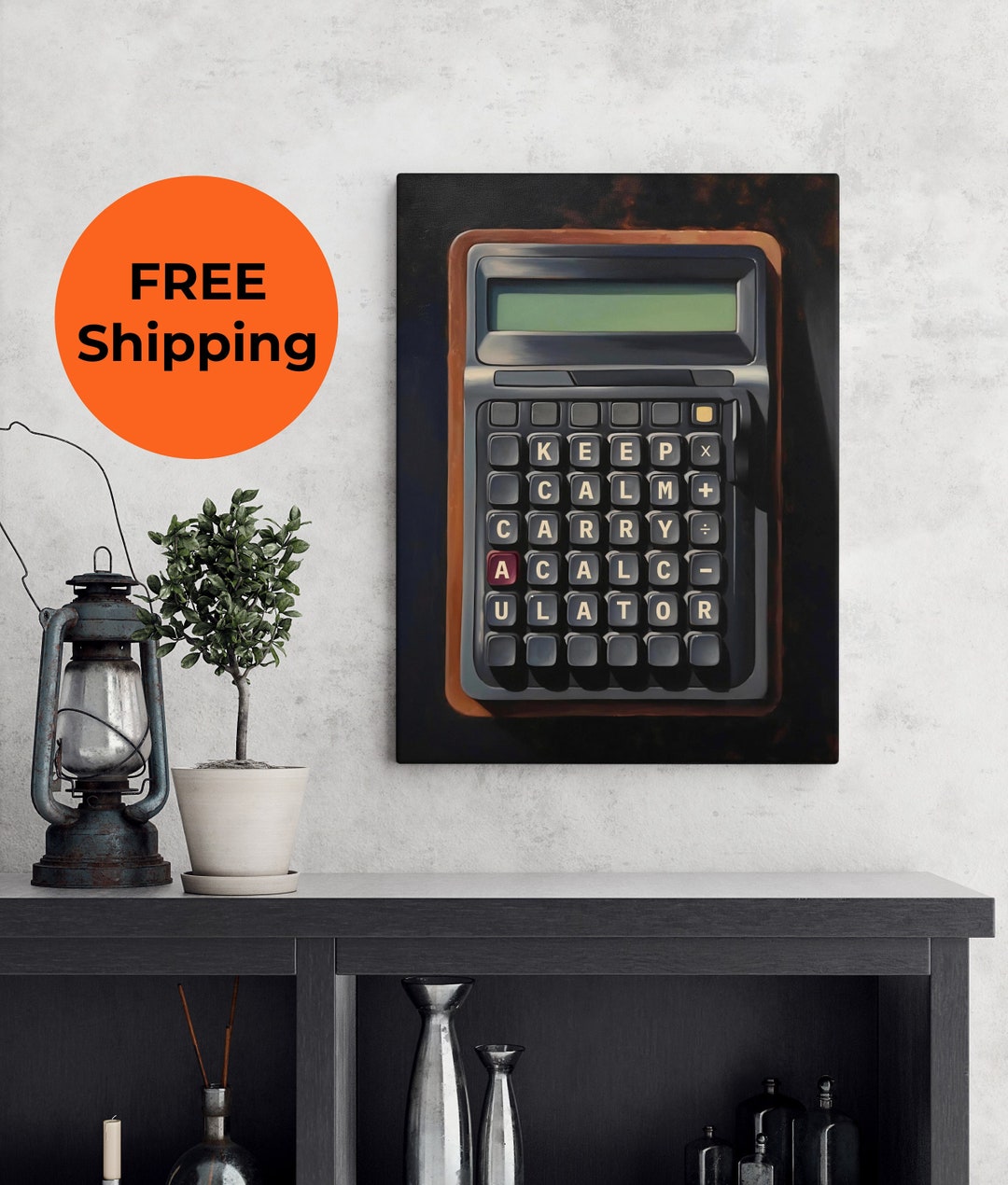 KEEP CALM and Carry a Calculator Oil Painting Canvas Print Accountants ...