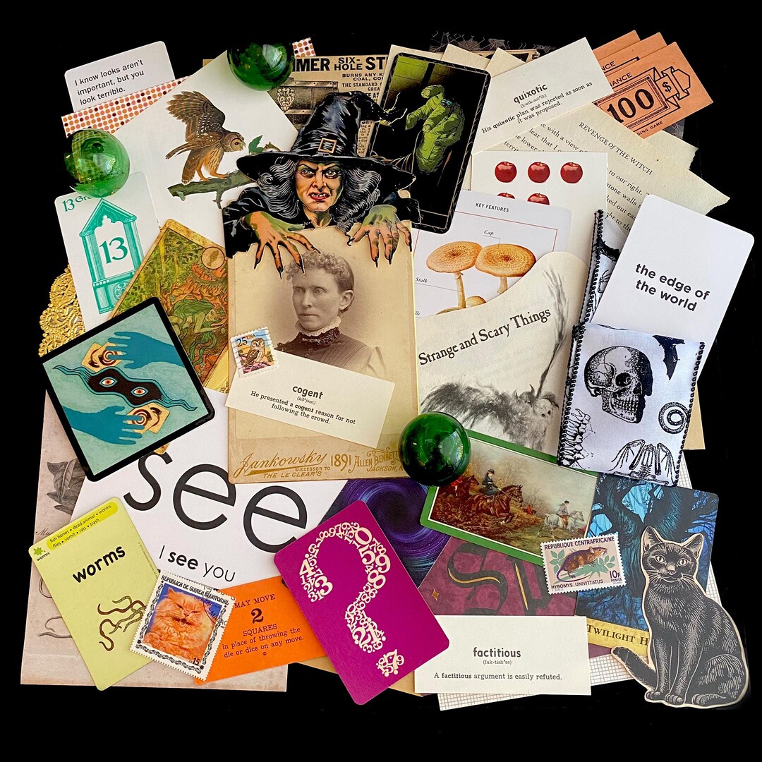 Wicked Witch Ephemera Paper Pack: Vintage Gothic Junk Journal Kit - Etsy
