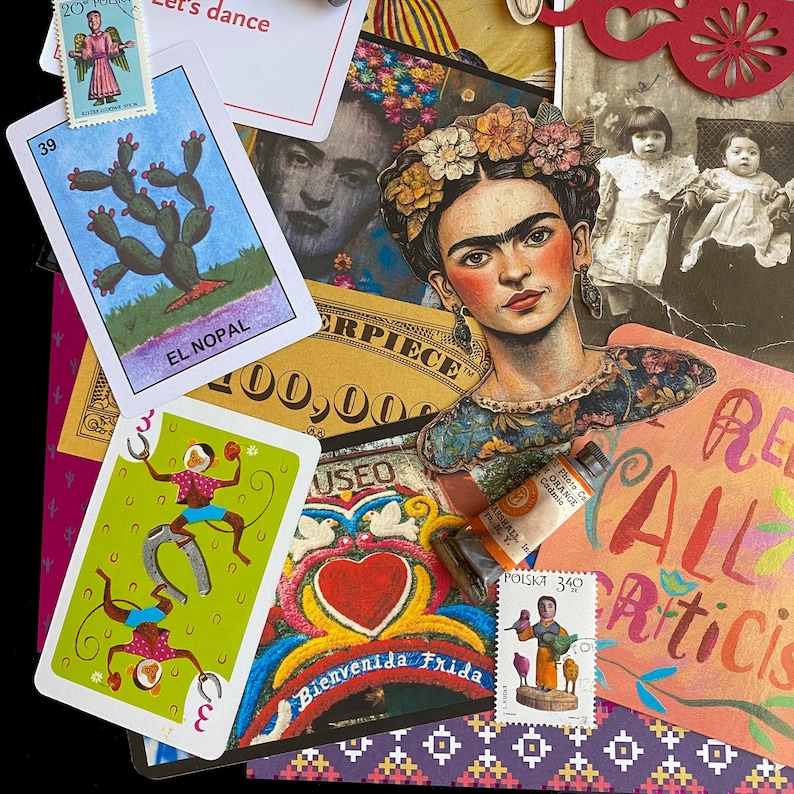 Frida Kahlo Ephemera Paper Pack: Vintage Mexican Folk Art for Junk ...