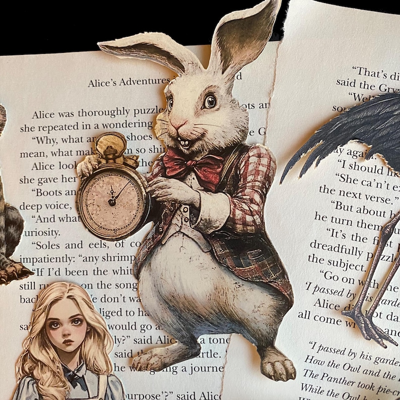 Dark Alice in Wonderland Paper Die Cuts: Junk Journaling Ephemera - Etsy
