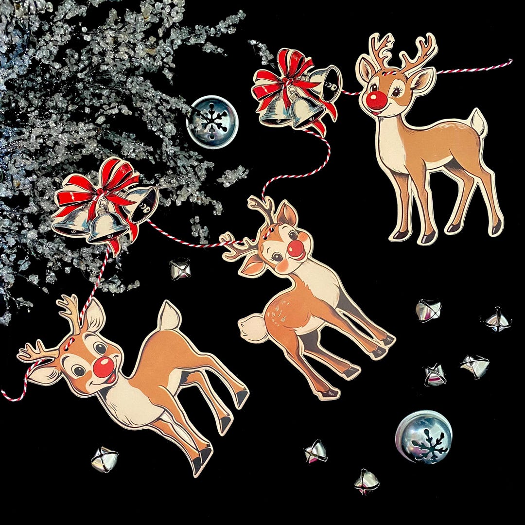 Rudolph the Red-nosed Reindeer Garland | Vintage-rudolph | Christmas ...