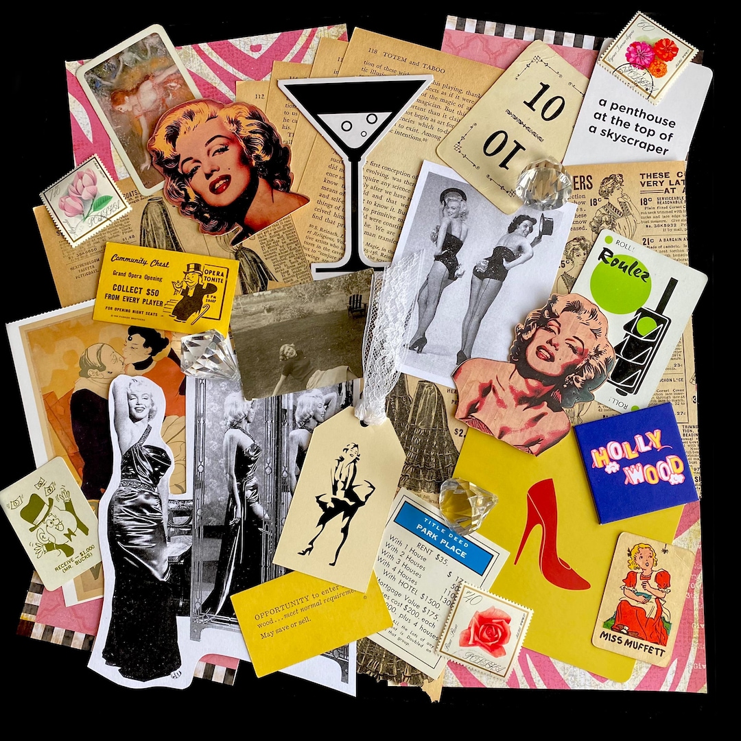 Marilyn Monroe Paper Pack • Vintage & Vintage-like • Junk Journaling ...