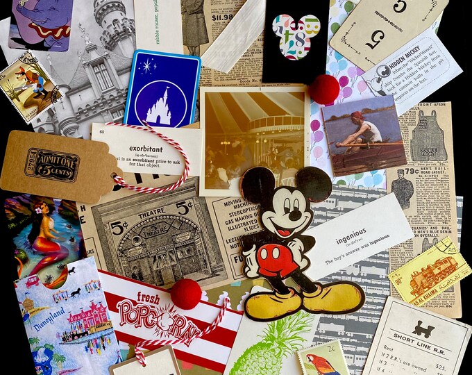 Disneyland Themed Paper Pack Vintage & Vintage-inspired Ephemera Junk ...