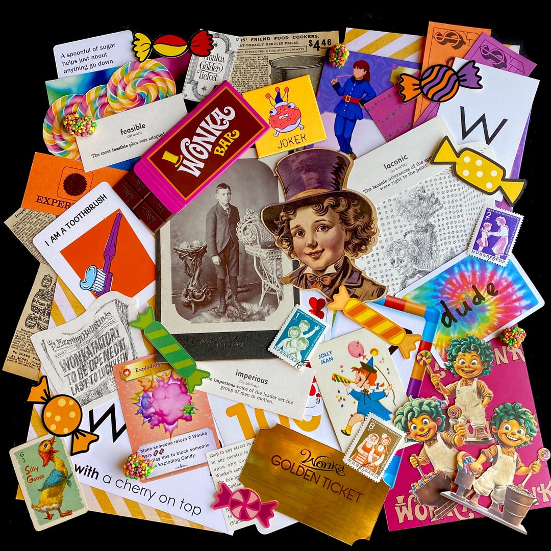Willy Wonka Paper Pack 44 Pieces Vintage & Vintage-inspired Ephemera ...